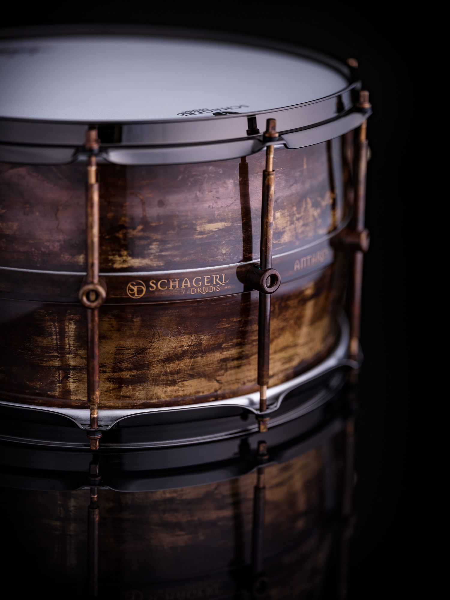 SD Snare DV, Schagerl Antares Snare Drum, 14x6,5 Brass, Dark Vintage