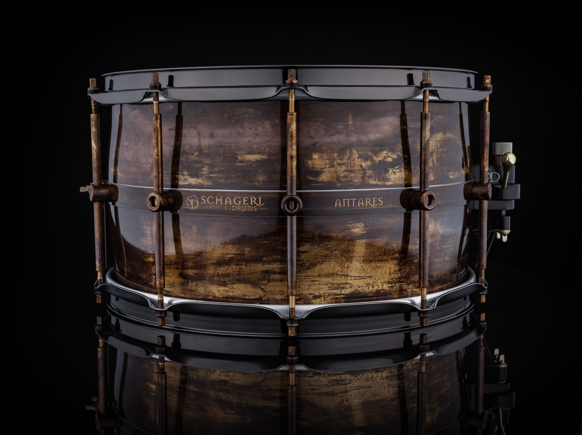 SD Snare DV, Schagerl Antares Snare Drum, 14x6,5 Brass, Dark Vintage