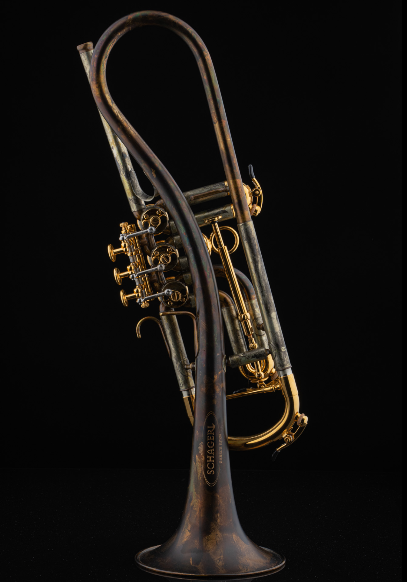 Schagerl Bb-Trumpet “GANSCHHORN“ heavy vintage - gold buy from schagerl.com